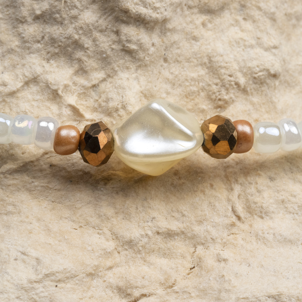 SnowDrops Choker Margele Perle HandMade Alb Perlat | CrisFeather.com